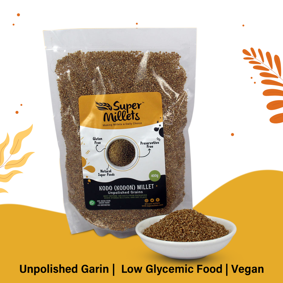 Kodo Millet (Kodon) Grain (400gms) कोडो मिलेट (कोडोन) ग्रेन – Super Millets
