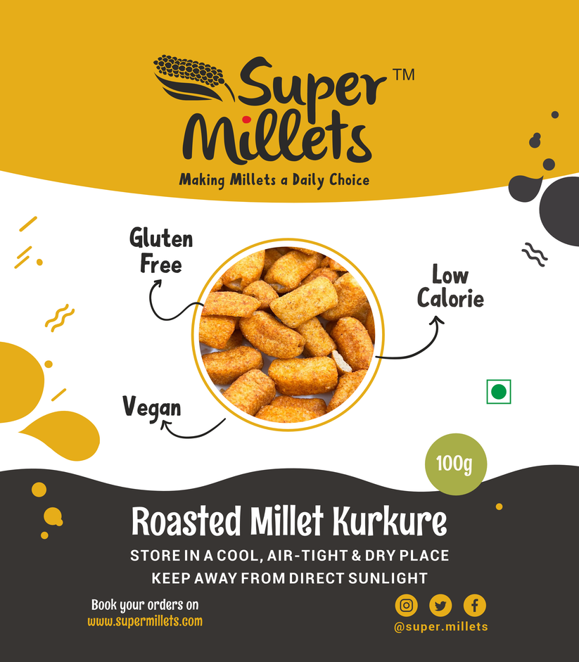 Roasted Millet Kurkure | Healthy Crunchy Snack – Super Millets